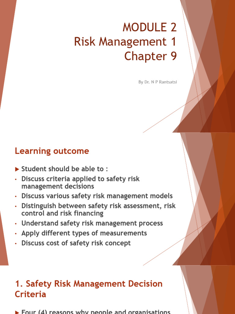 MODULE 2 - Chap 9 Fundamental Principles of RM | PDF | Risk | Risk ...