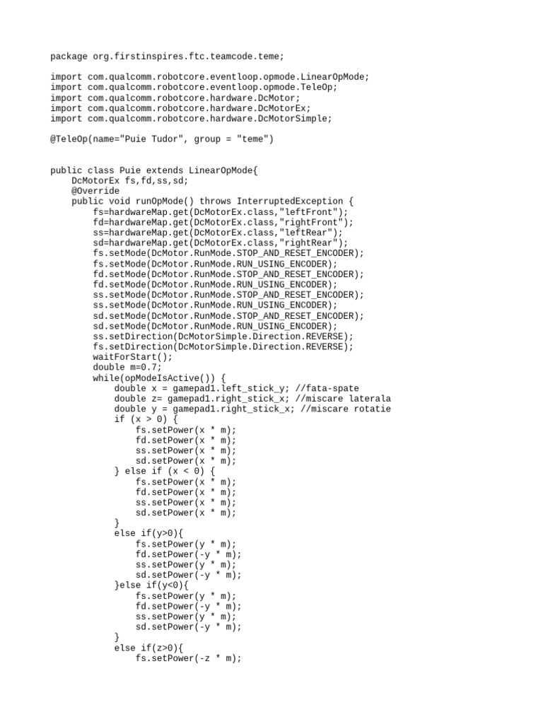 FTC Robot TeleOp Code | PDF