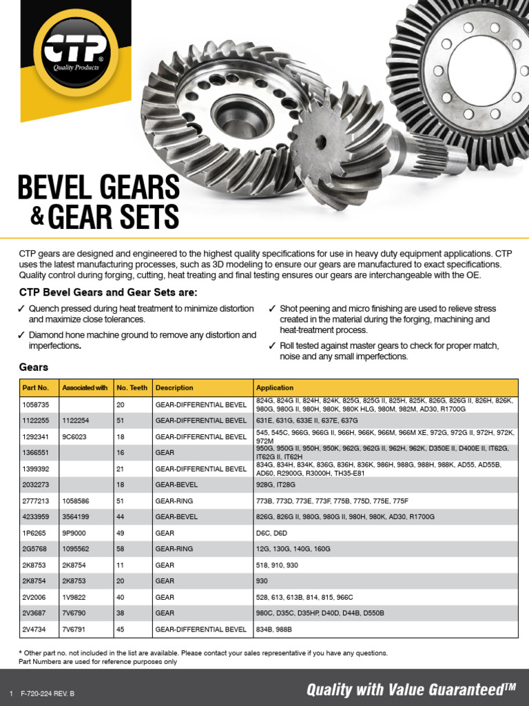 Heavy Equipment Gear Catalog | PDF | Gear | Engineering