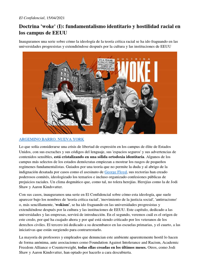 Argemino Barro - Doctrina Woke | PDF | Racismo | Discriminación y ...