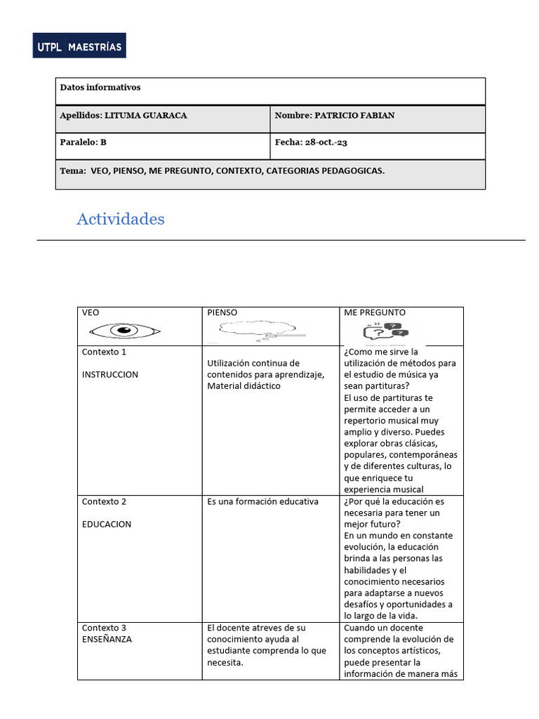 Patricio Lituma | PDF | Enseñando | Creatividad