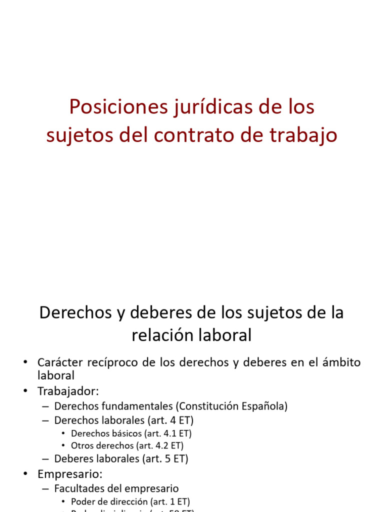 Tema 5. Derechos y deberes | PDF | Derecho laboral | Derecho Constitucional
