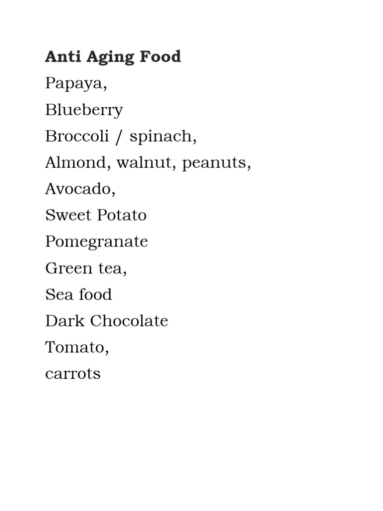 Anti Aging Food Pdf Wellness