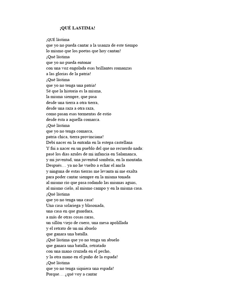 ¡Qué Lastima! | PDF