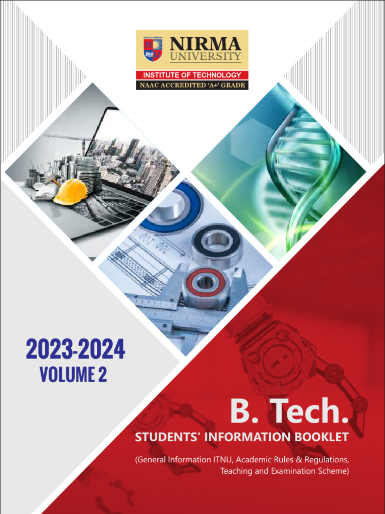 B.Tech Students' Info Booklet 2023-24 | PDF | Curriculum | Thought