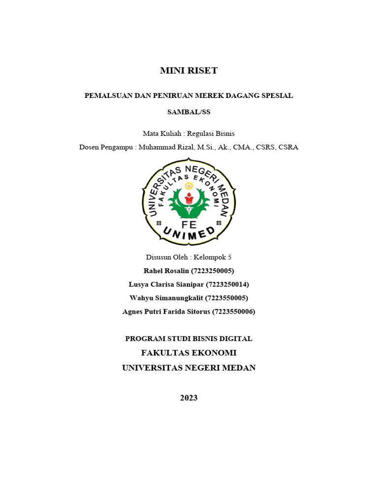 Mini Riset Regulasi Bisnis Kel 5 | PDF