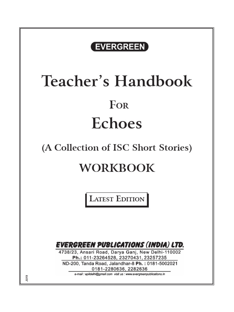 Echoes (Collection of Isc Short Stories) Workbook (Handbook) 11 | PDF ...