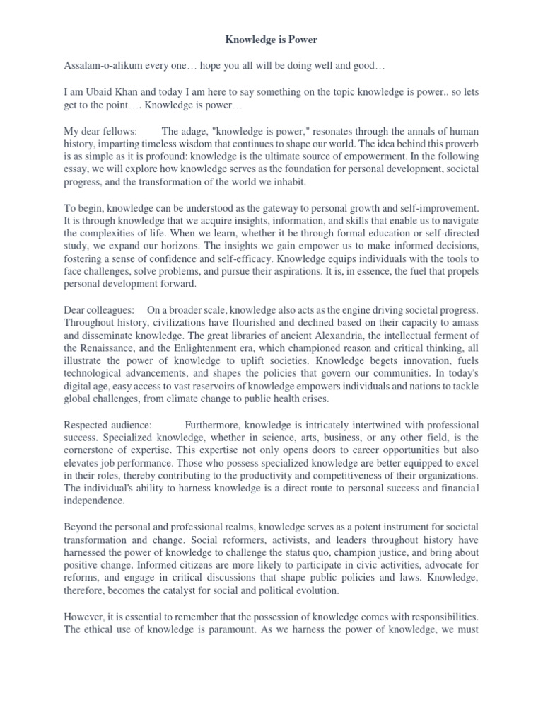 Knowledge Is Power | PDF | Knowledge | Social Justice