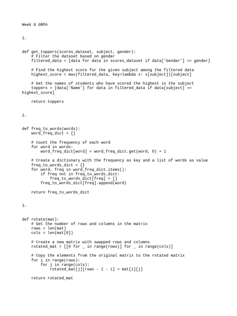 Python Week 6 GRPA | PDF | Teaching Methods & Materials | Computers