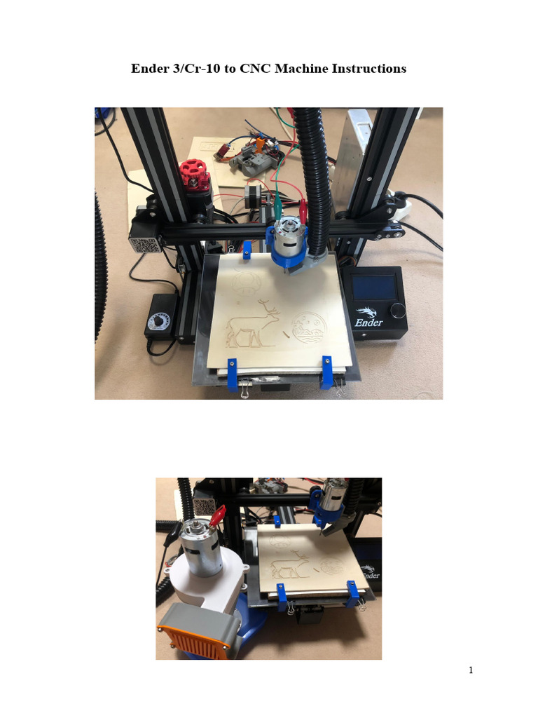 Ender 3 To CNC Machine Instructions | PDF | Screw | Electric Motor