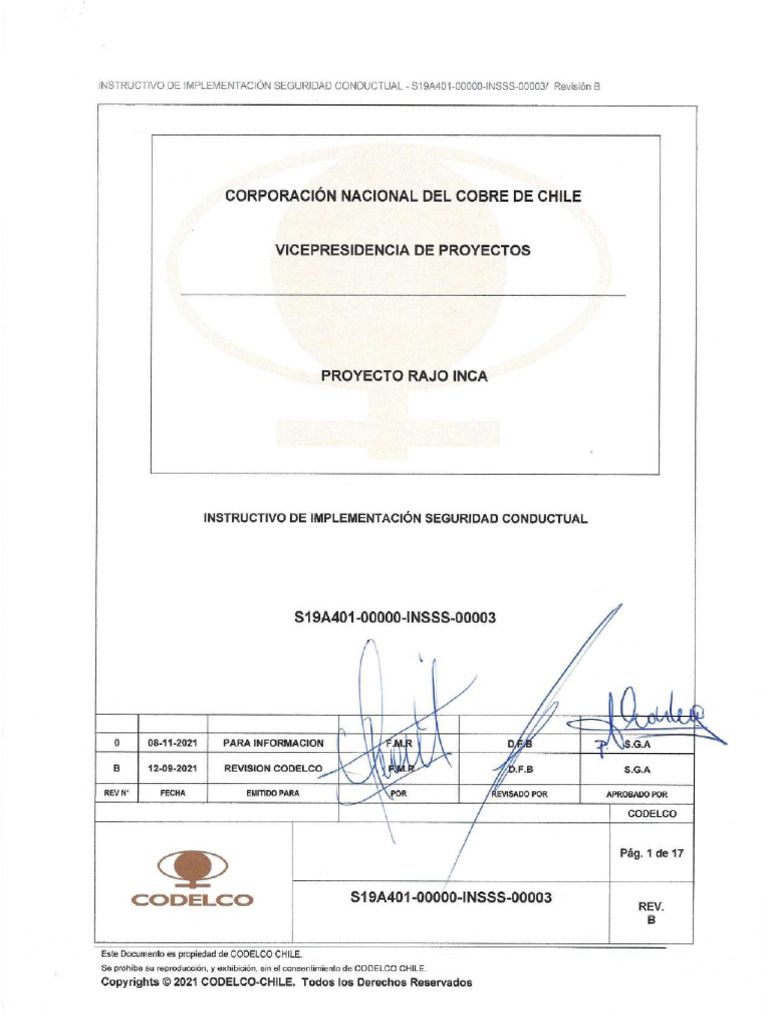 Instructivo Seguridad Conductual - S19A401-00000-INSSS-00003 (SGDOC) | PDF