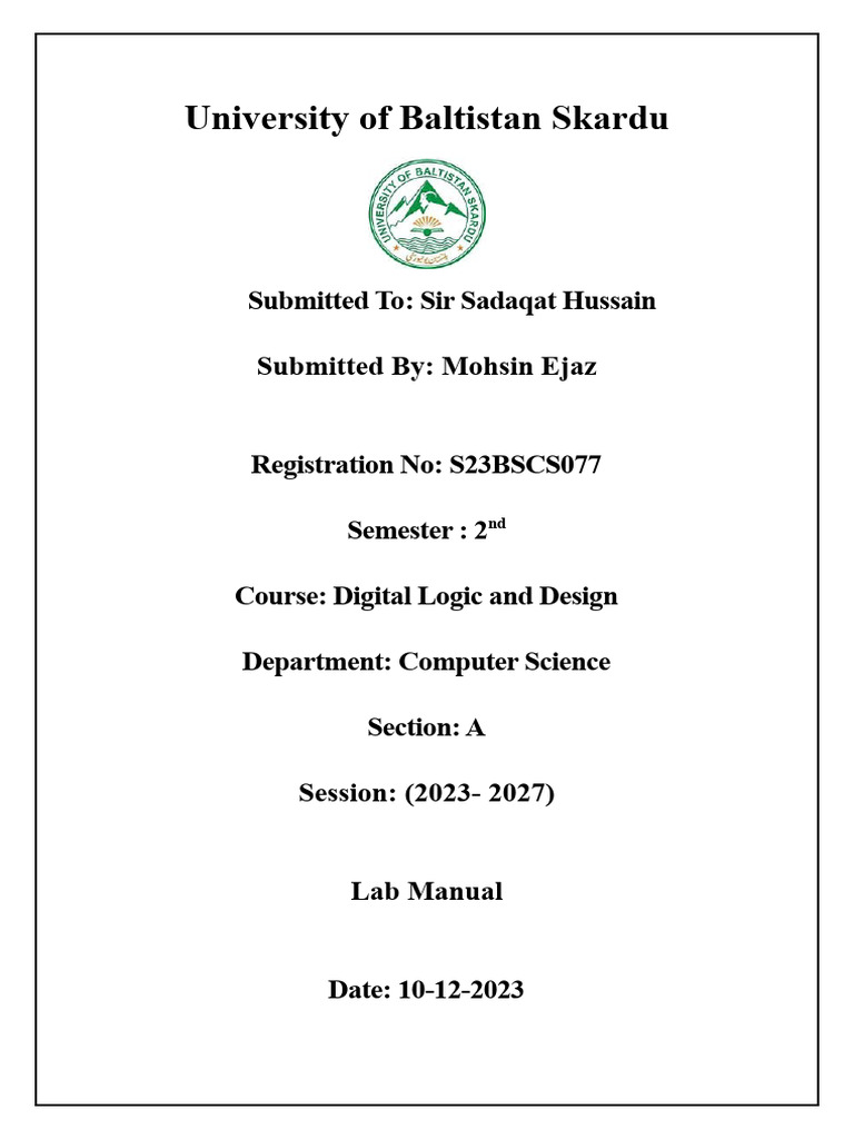 DLD Lab Manual | Download Free PDF | Logic Gate | Electrical Circuits DLD Lab Manual | Download Free PDF | Logic Gate | Electrical Circuits