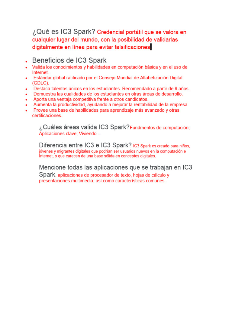 IC3 Spark | PDF | Informática