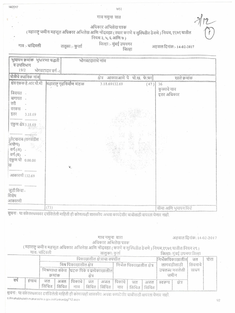 7-12 Utara Sangharash Nagar | PDF