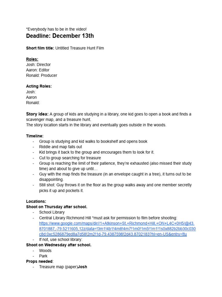 1 Minute Film Assignment | PDF | Art