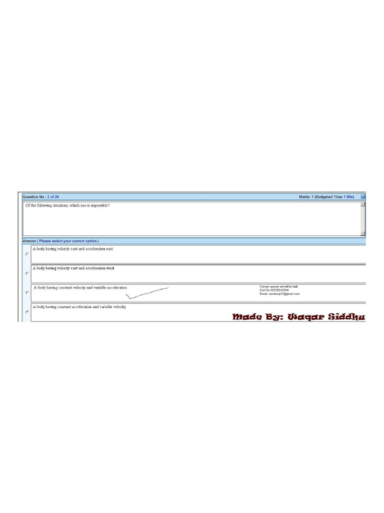 PHY101 Past Paper 1 | PDF