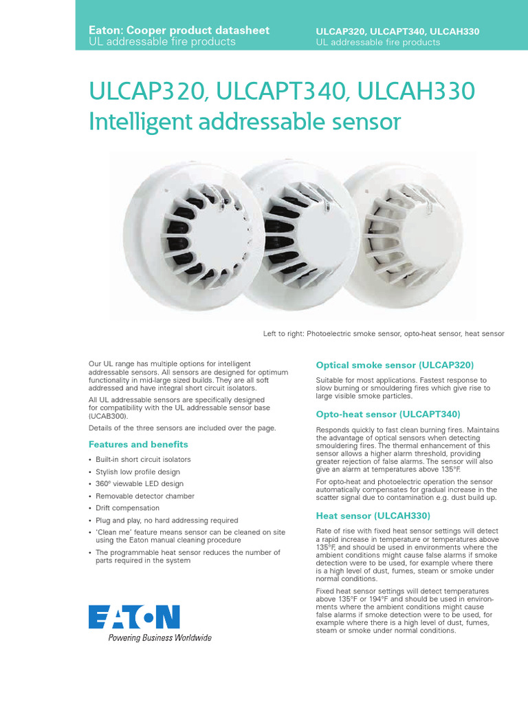 Datasheet Detectores Ulcap320-Ulcah330 e Ulcapt340 | PDF | Sensor | Smoke
