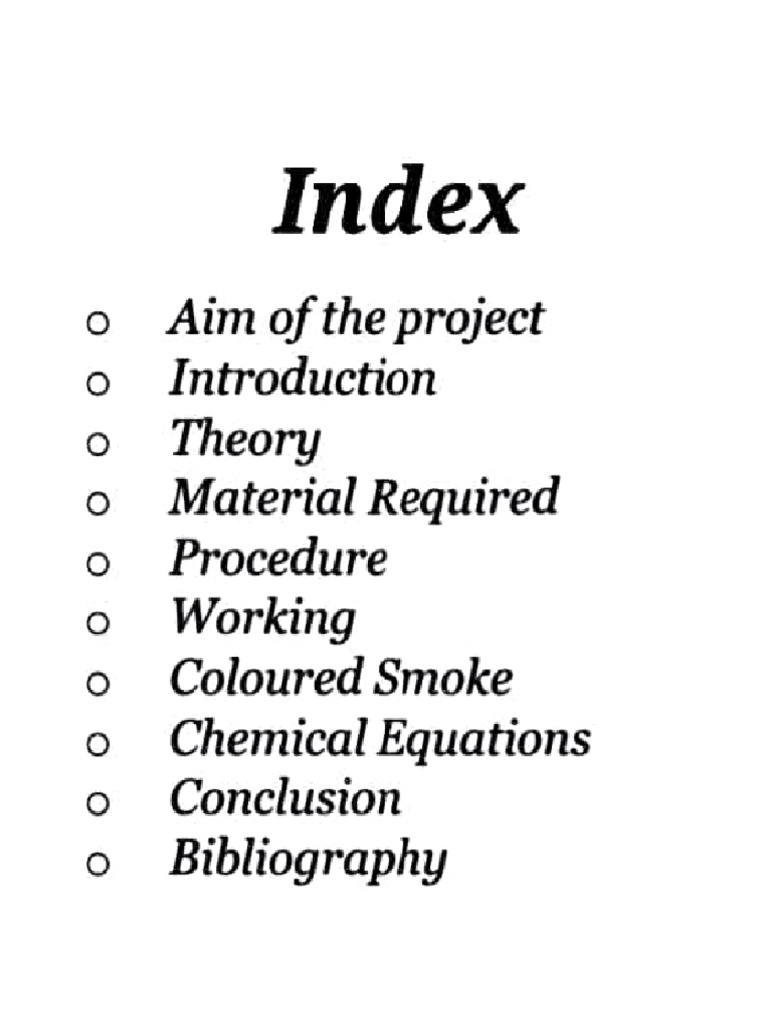 Chemistry Project | PDF | Smoke | Chemical Substances