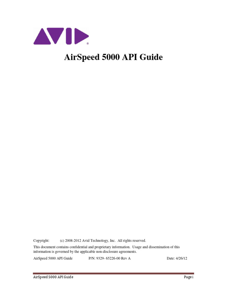 AirSpeed 5000 API EN | PDF | Parameter (Computer Programming) | Xml