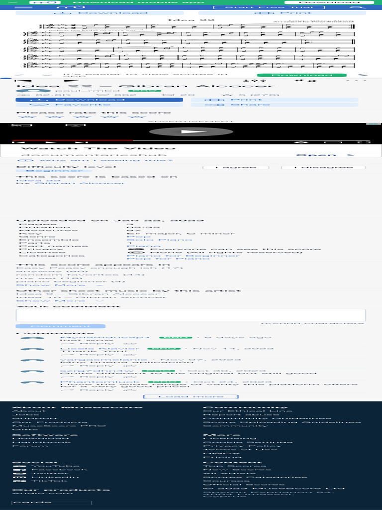 Idea 22 - Gibran Alcocer Sheet Music For Piano (Solo) Musescore - Com 3 ...