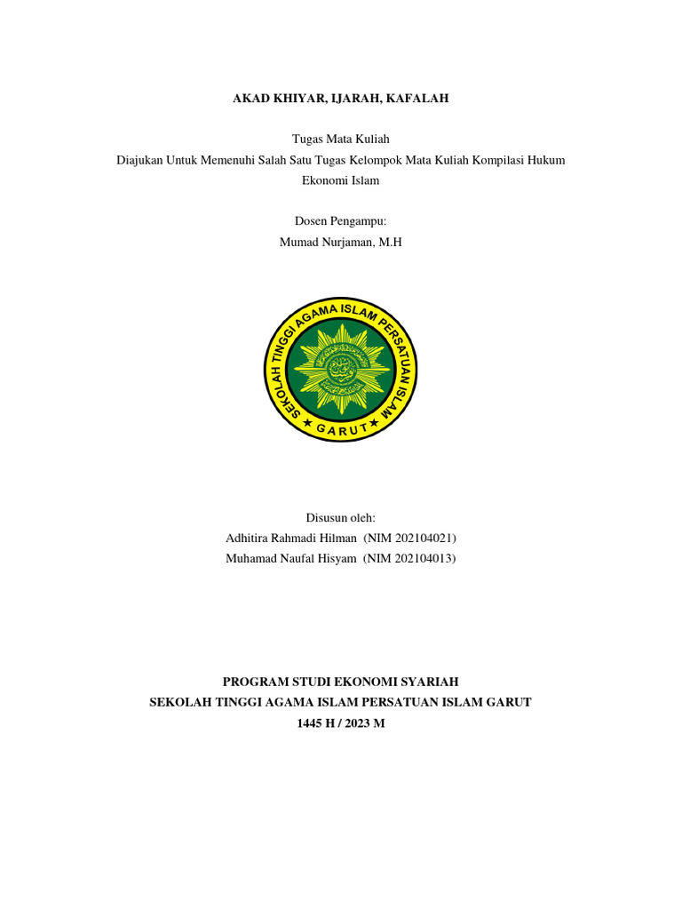 Akad Khiyar dan Ijarah dalam Ekonomi Islam | PDF