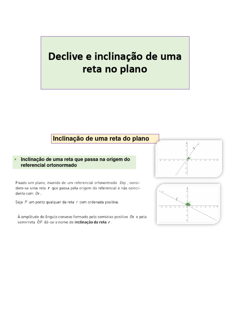 7-Declive e inclinação de uma reta no plano | PDF