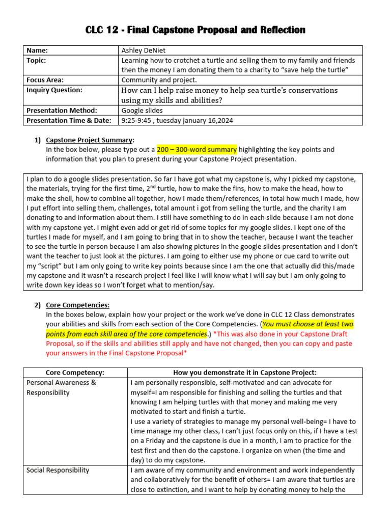 CLC 12-Combined Final Capstone Proposal Ref | PDF | Crochet