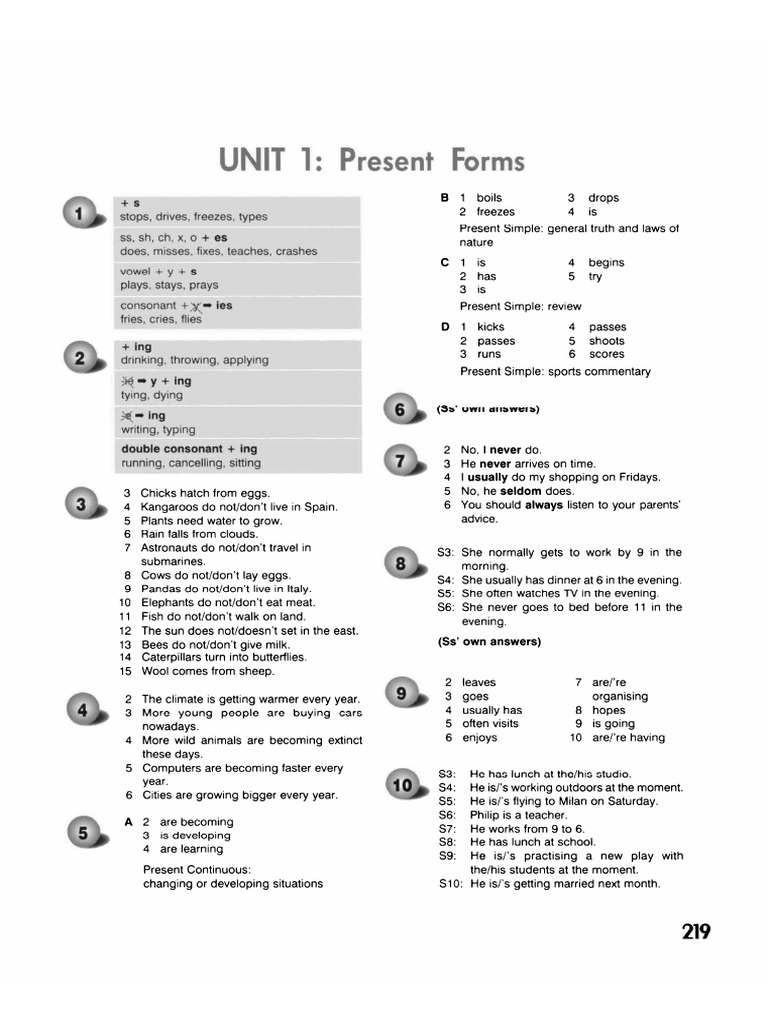 PRESENT FORMS - key | PDF
