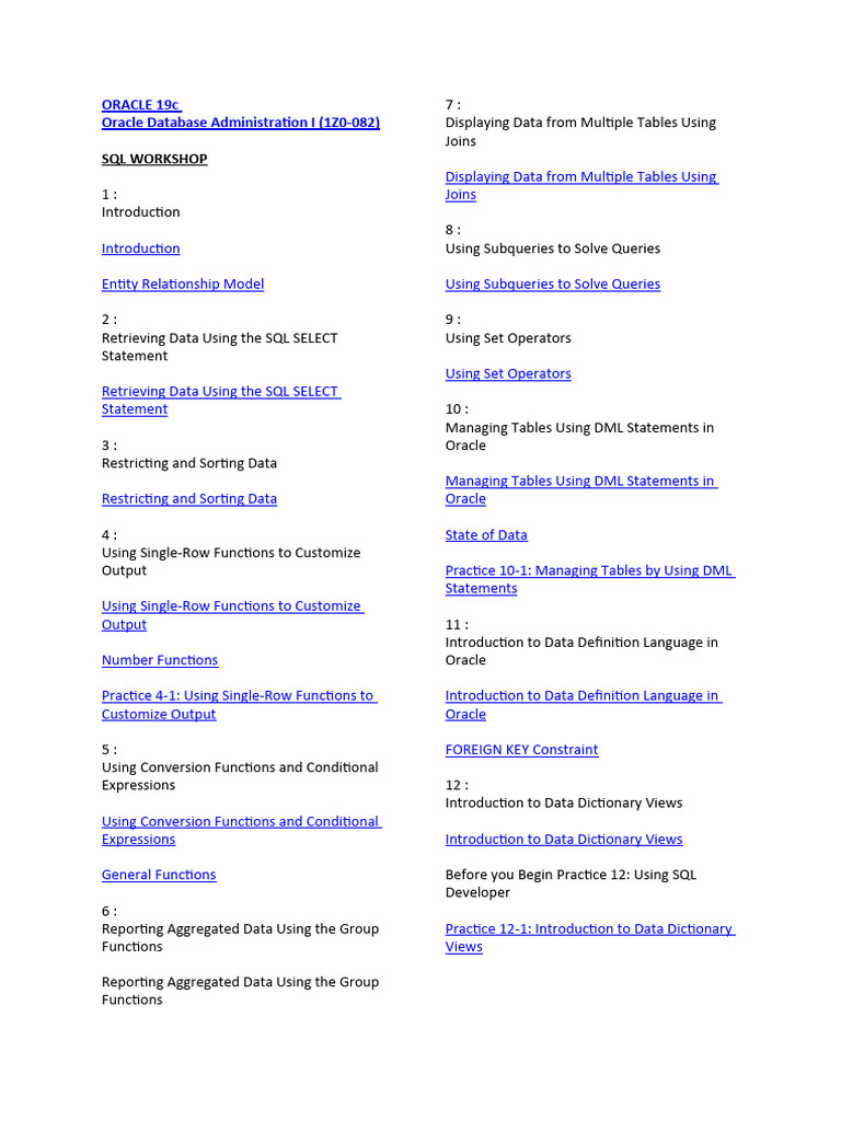 19c Exam Topics | PDF | Databases | Backup