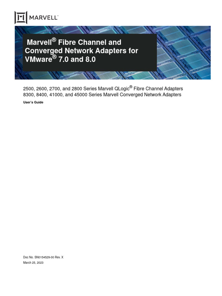 Marvell Fibre Channel Cna Adapters Qlogic Series Vmware User Guide ...