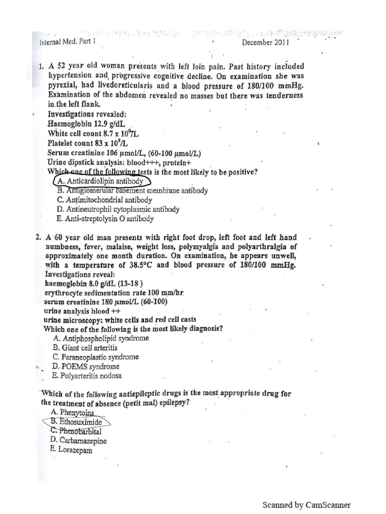 2011 Primary (Arabic Board) | PDF | Clinical Medicine | Medical Specialties