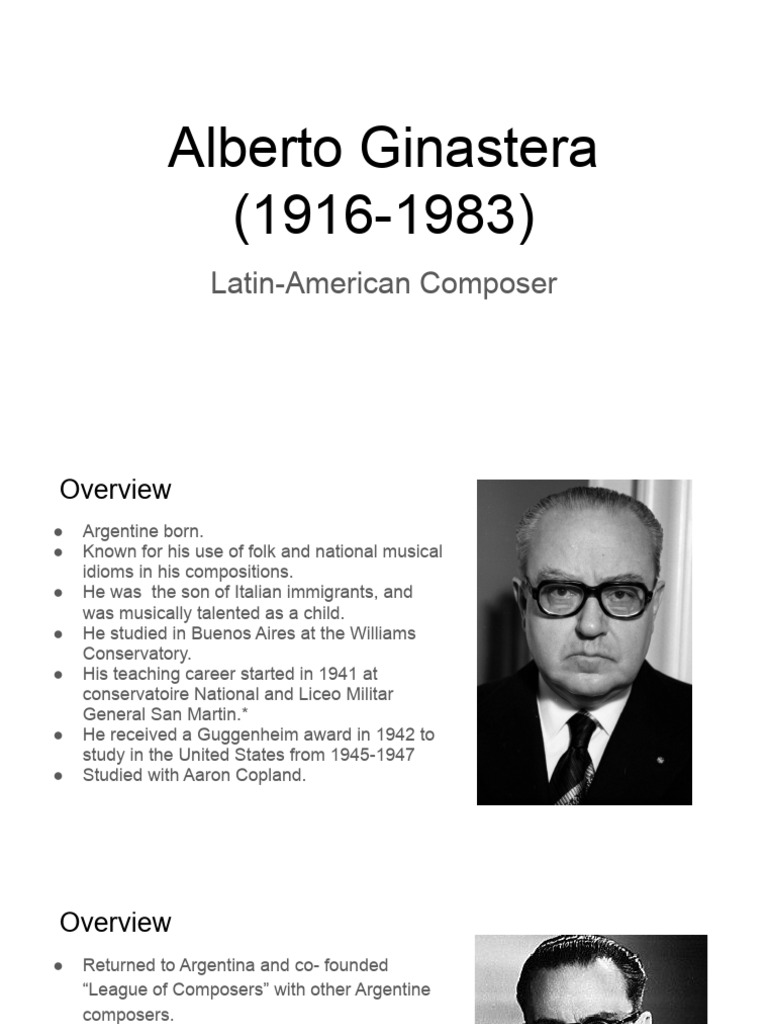 Alberto Ginastera: Latin American Composer | PDF | Cello | Violin