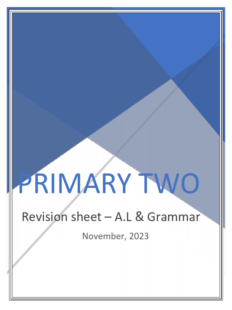 Revision Sheet Primary 2 November-1 | PDF