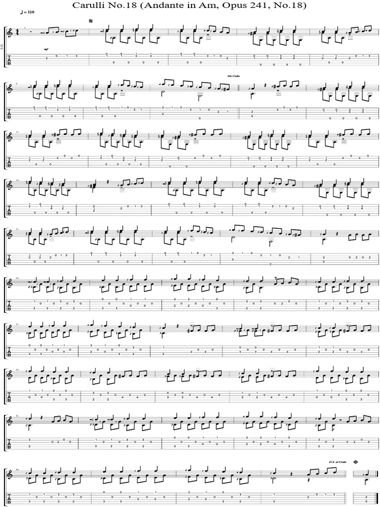 Carulli No.18 (Andante in Am, Opus 241, No.18) | PDF