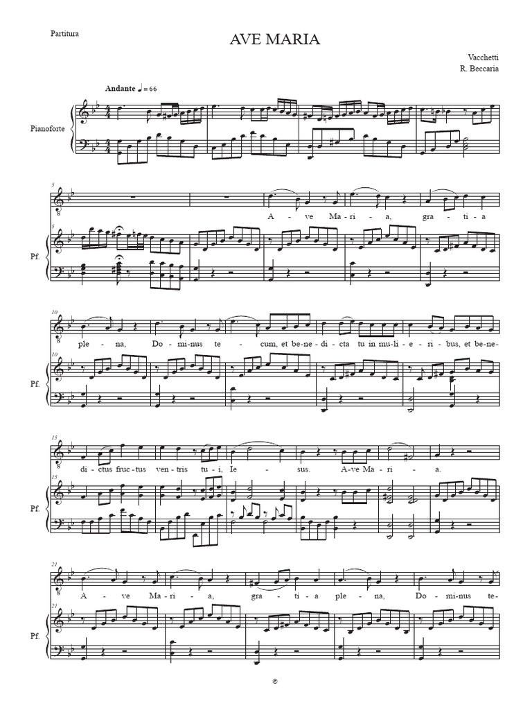 Ave Maria Vacchetti - Score | PDF