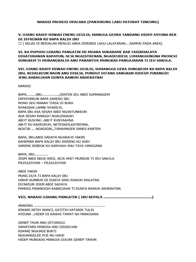 Naskah Prosesi Perpisahan (Sungkem) | PDF