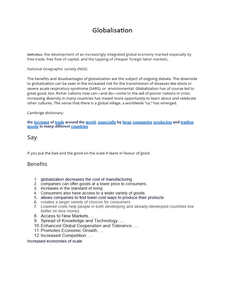 Globalization | PDF | Globalization | Economies