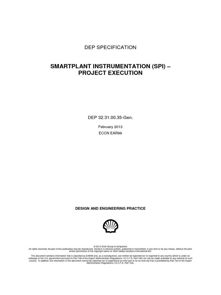 Smartplant Instrumentation (Spi) - Project Execution: Dep Specification ...