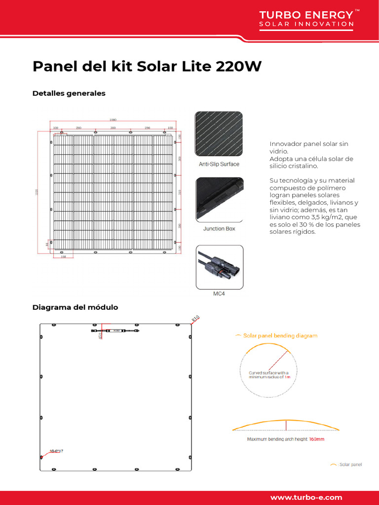 Ficha Tecnica Flexible Solar Panel 220W V2 | Descargar gratis PDF ...
