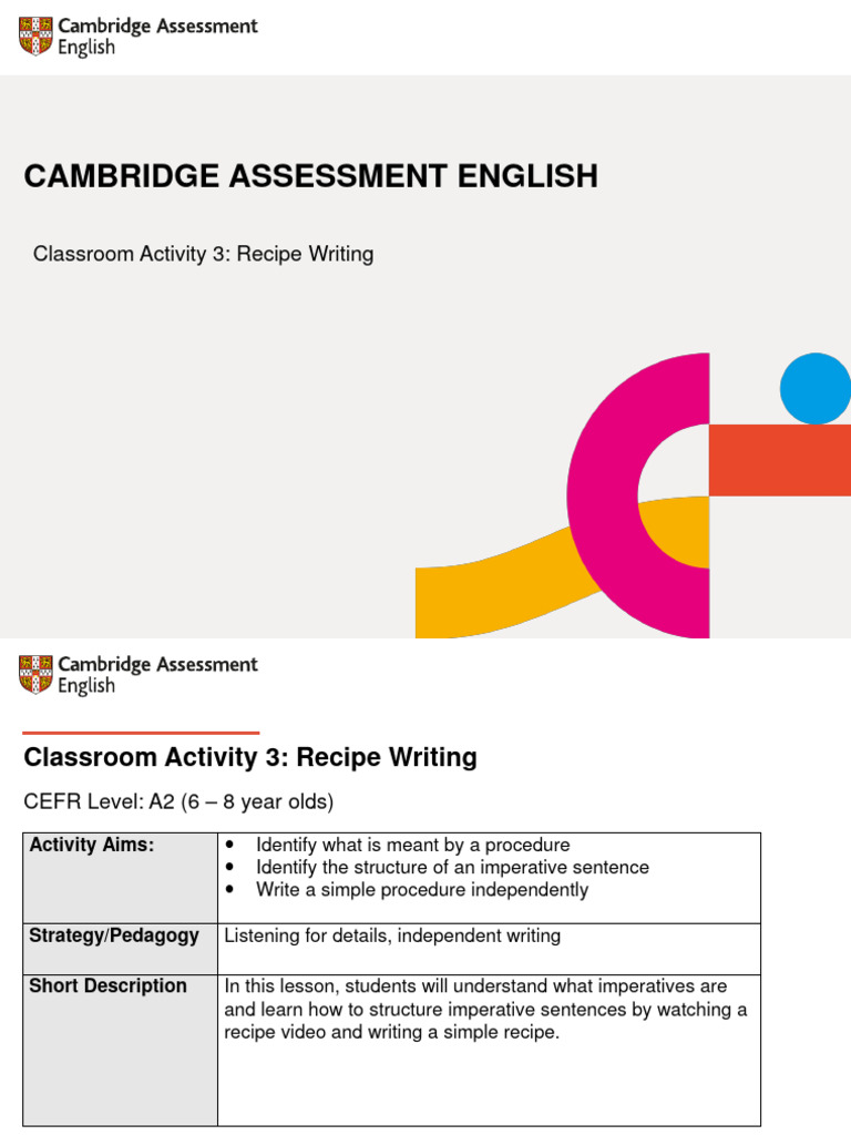 Classroom Activities 3 Recipe Writing | PDF | Whipped Cream | Foods