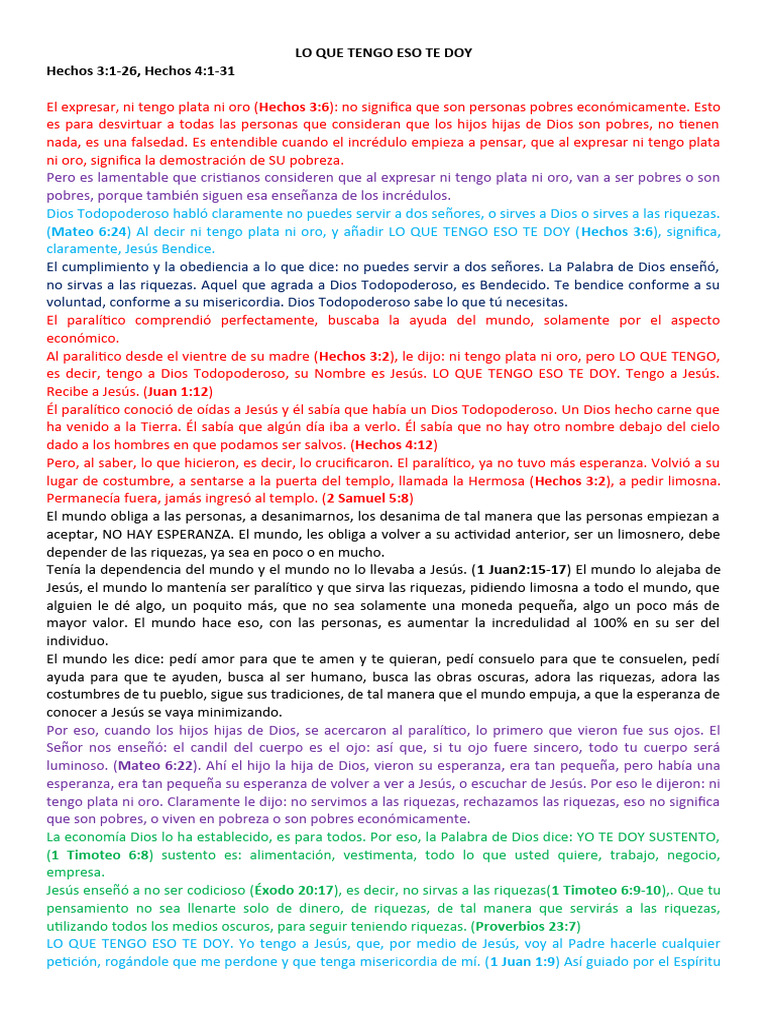 Lo Que Tengo Eso Te Doy | PDF | Jesús | Dios
