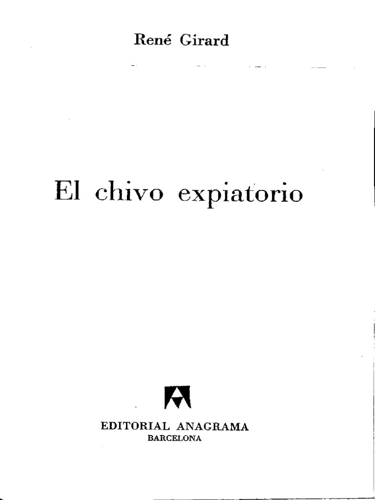Girard, Rene - El Chivo Expiatorio | PDF