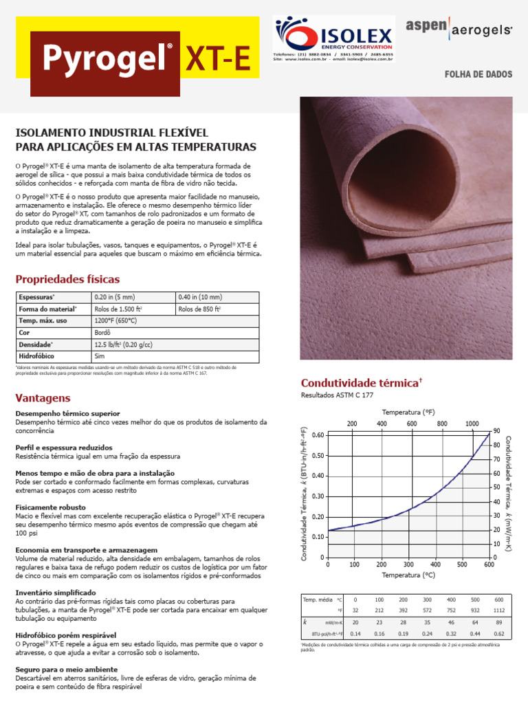 CATALOGO DE ISOLAMENTO TÉRMICO Pyrogel - XT | Download grátis PDF ...