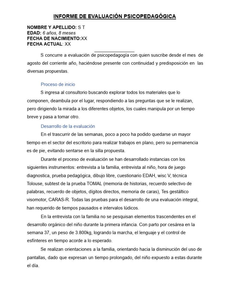 Modelo de Informe 1 | PDF | Memoria | Cognición