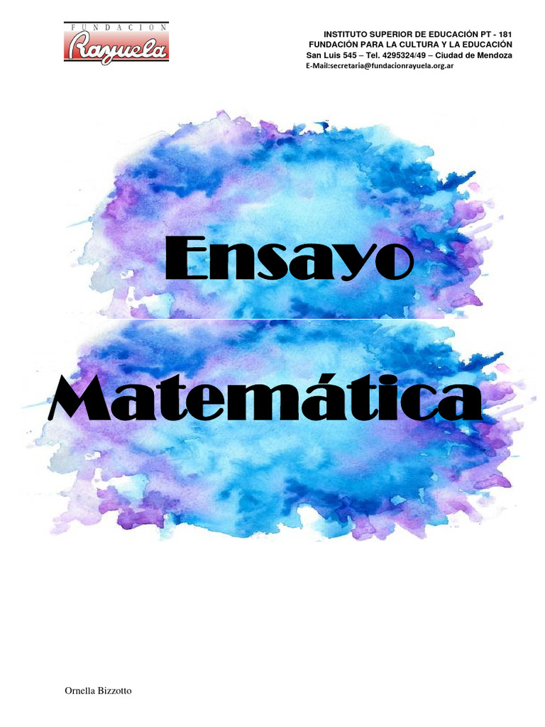 Ensayo Matemática Definitivo | PDF | Aprendizaje | Evaluación
