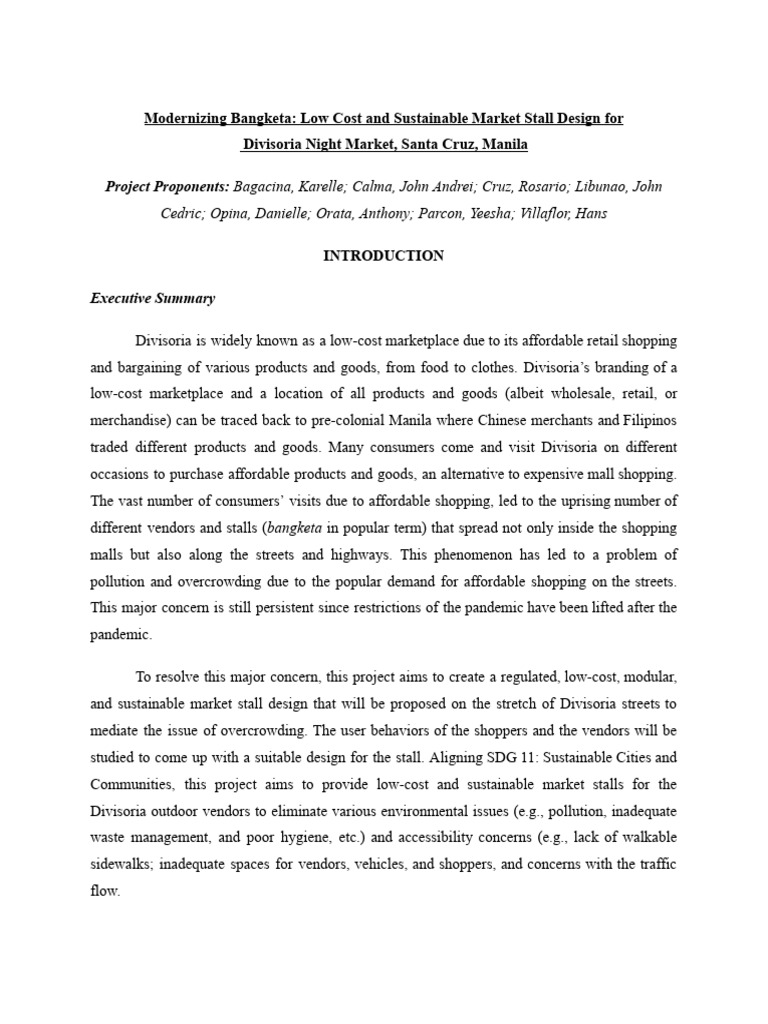 Team Slayed - Concept Paper - ARC223 | PDF | Market (Economics) | Sustainability