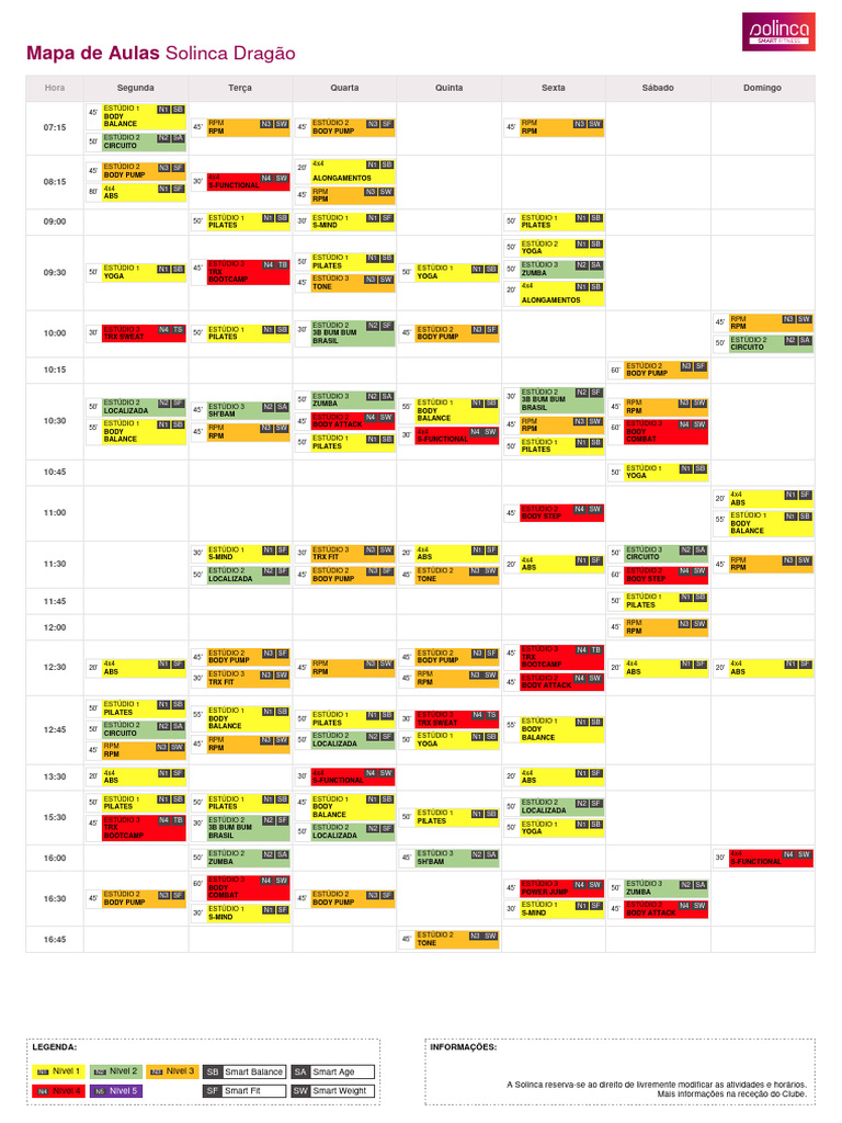 Mapa de Aulas Solinca Dragão | PDF