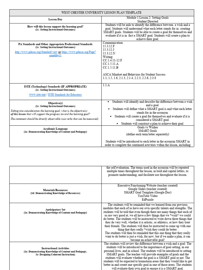 Module 1 Lesson 2 Goal Setting | PDF | Goal | Special Education