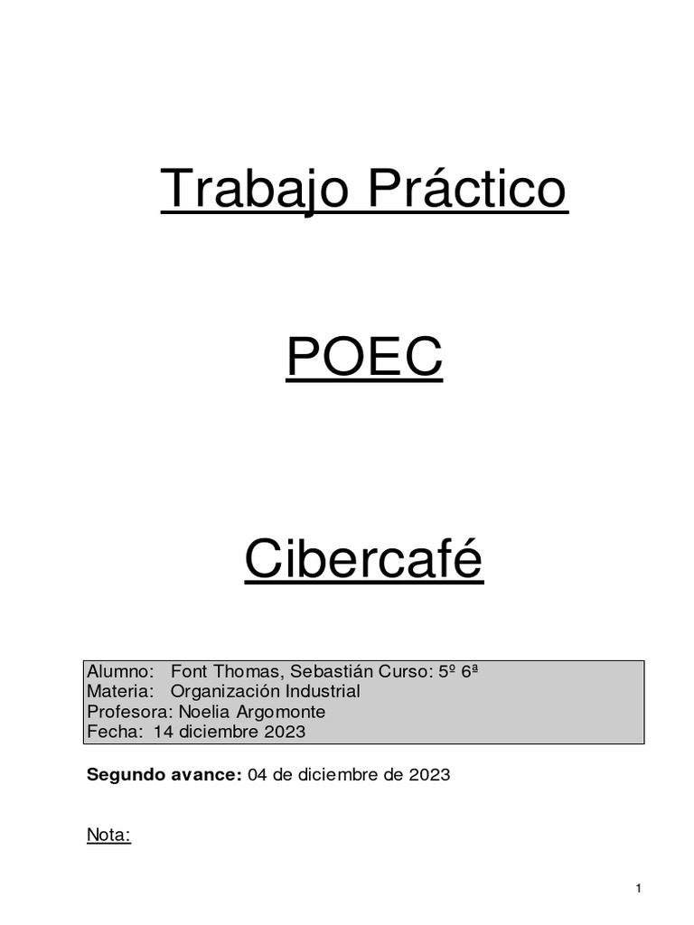 Trabajo Práctico #1 POEC 2023 | PDF | Business | Marketing