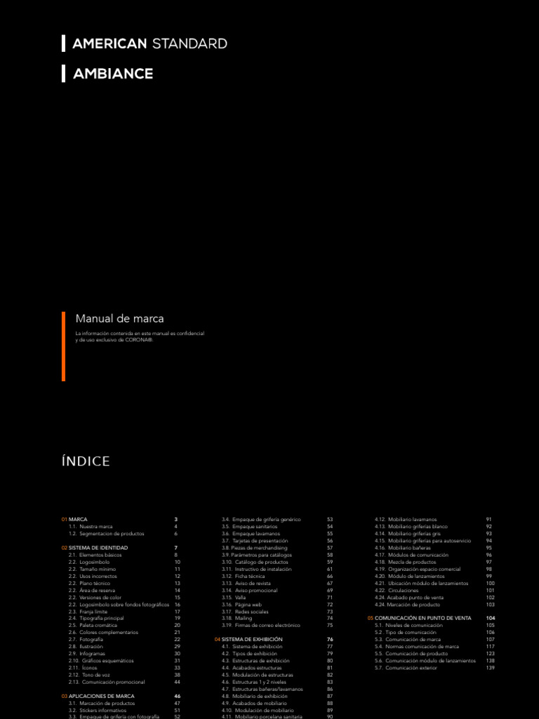 Manual de Marca American Standard Ambiance | PDF | Marca | Diseño